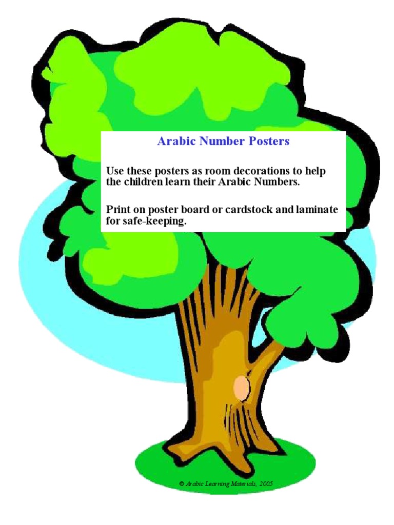 Arabic Numbers Learning Posters | PDF