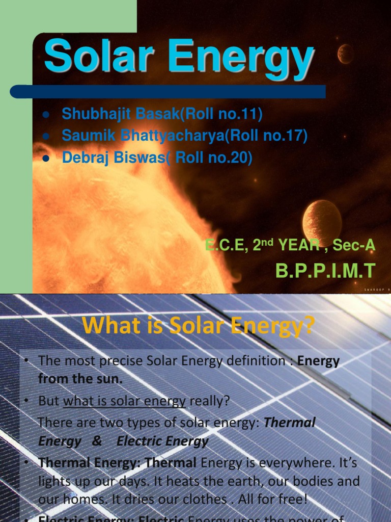 Solar Energy Powerpoint | PDF | Solar Energy | Solar Power