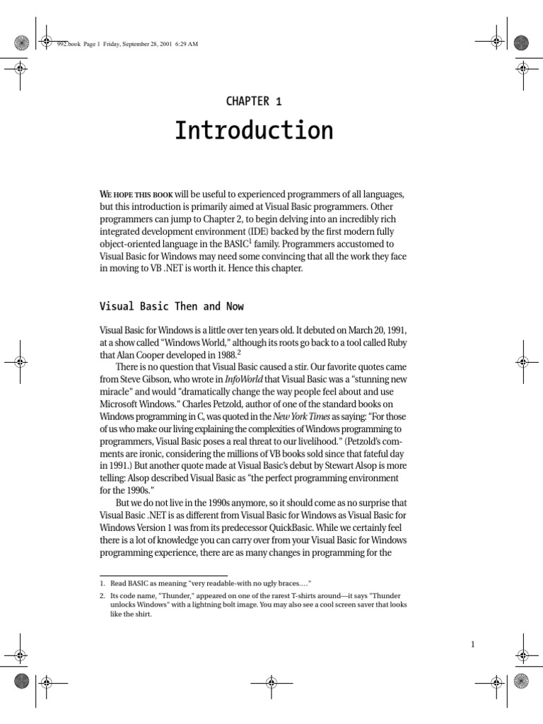 Intro With PDF | PDF | Visual Basic .Net | Object Oriented Programming