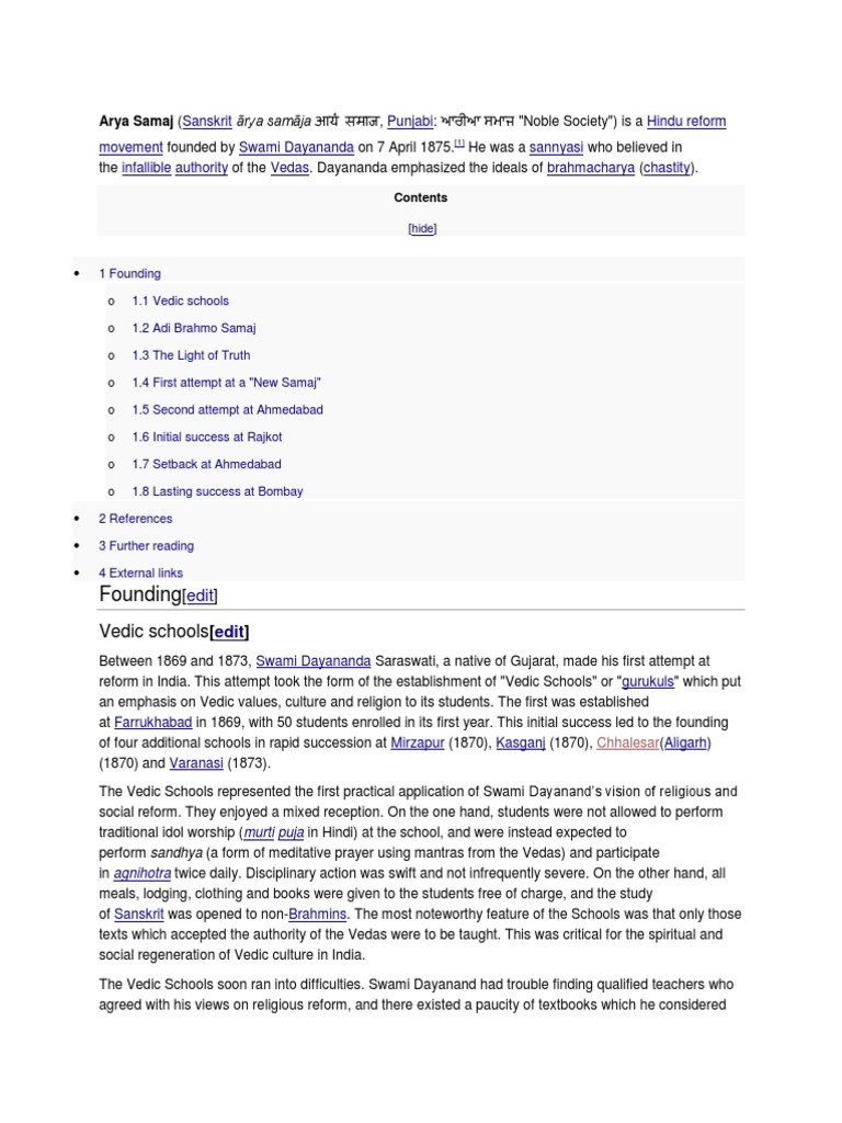 Arya Samaj Movement | PDF | Indian Religions | Religious Comparison