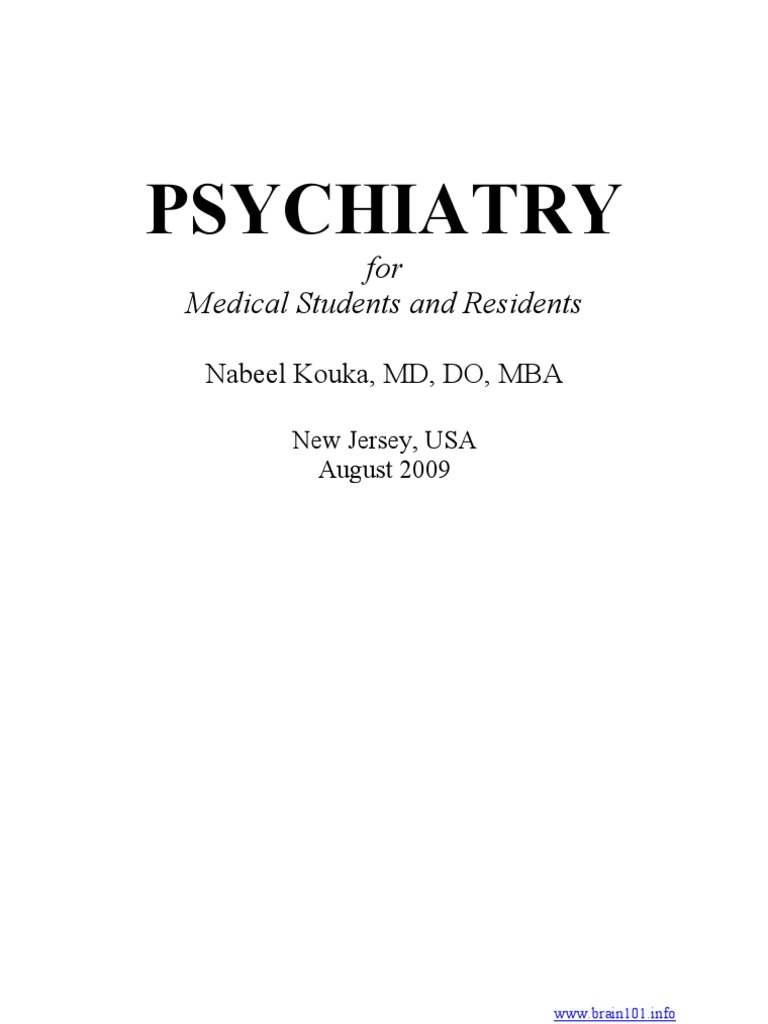 Psychiatry Guide for Med Students | PDF | Attention Deficit ...