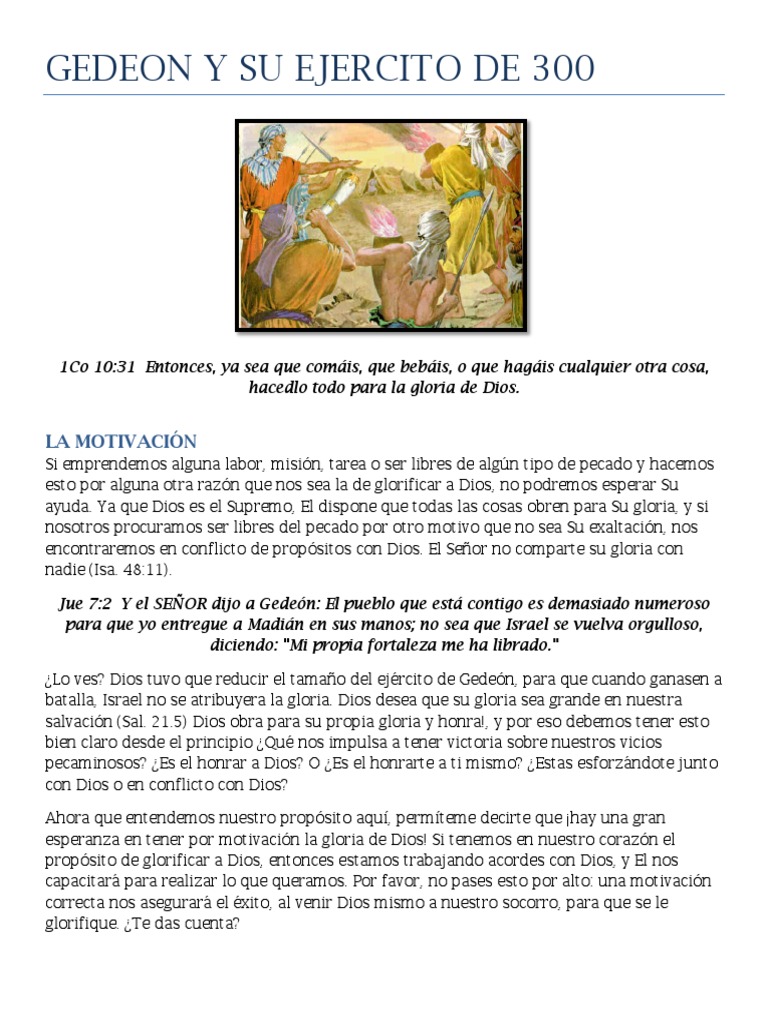 Gedeon y Su Ejercito de 300 | PDF | Dios | Pecado