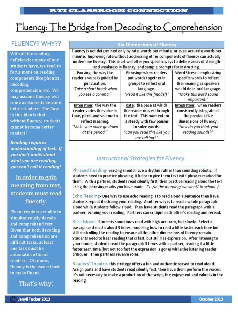 Strategies to Enhance Reading Fluency | PDF | Reading (Process ...