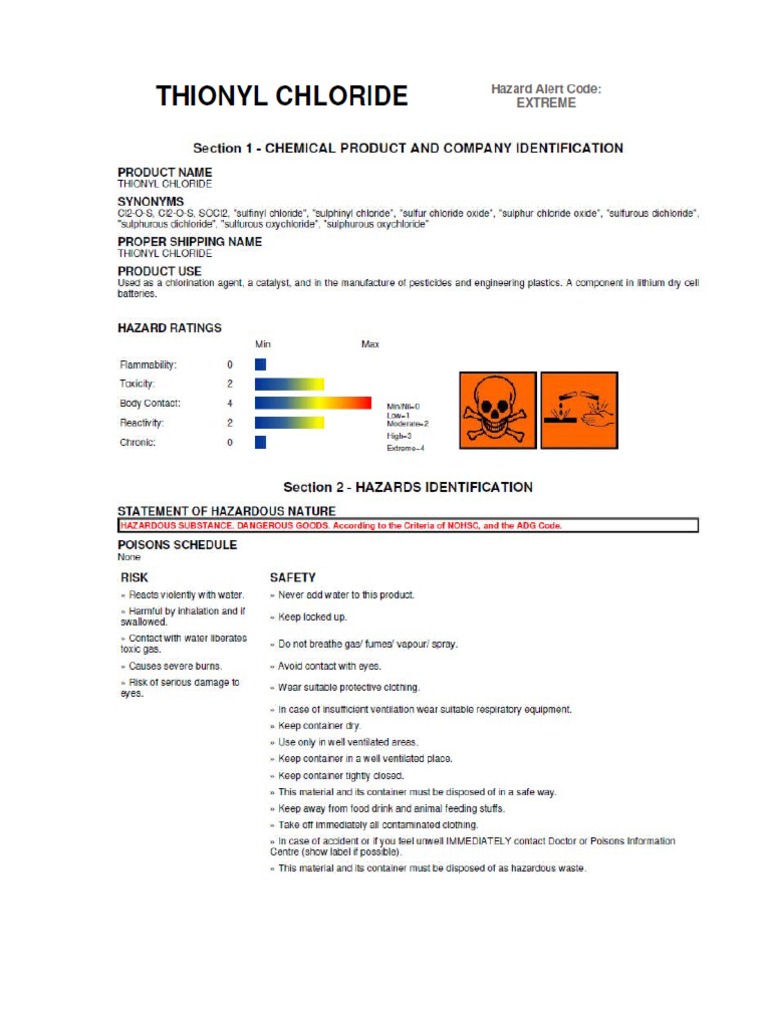 Thionyl Chloride | PDF