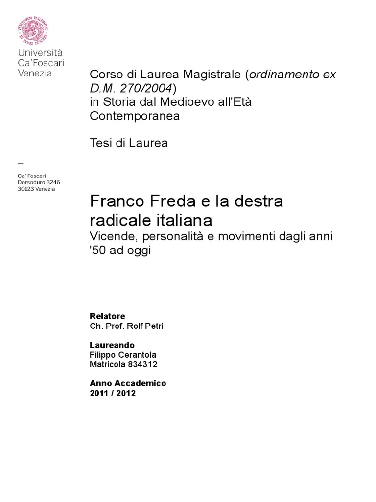 Documenti Franco-Freda | PDF