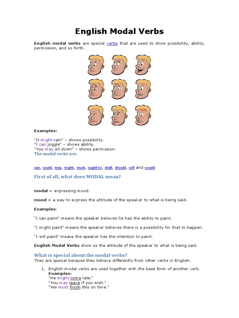 English Modal Verbs | PDF | Verb | Modal Logic