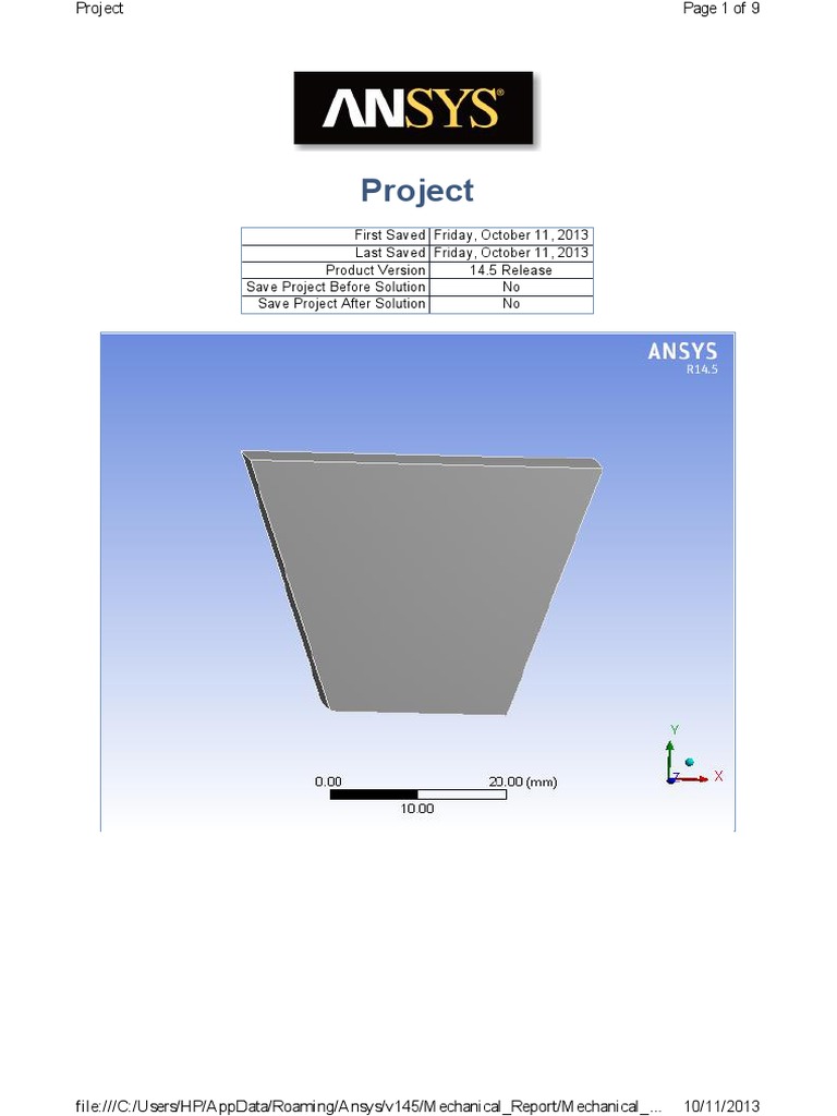 Ansys Report PDF | PDF | Ultimate Tensile Strength | Strength Of Materials