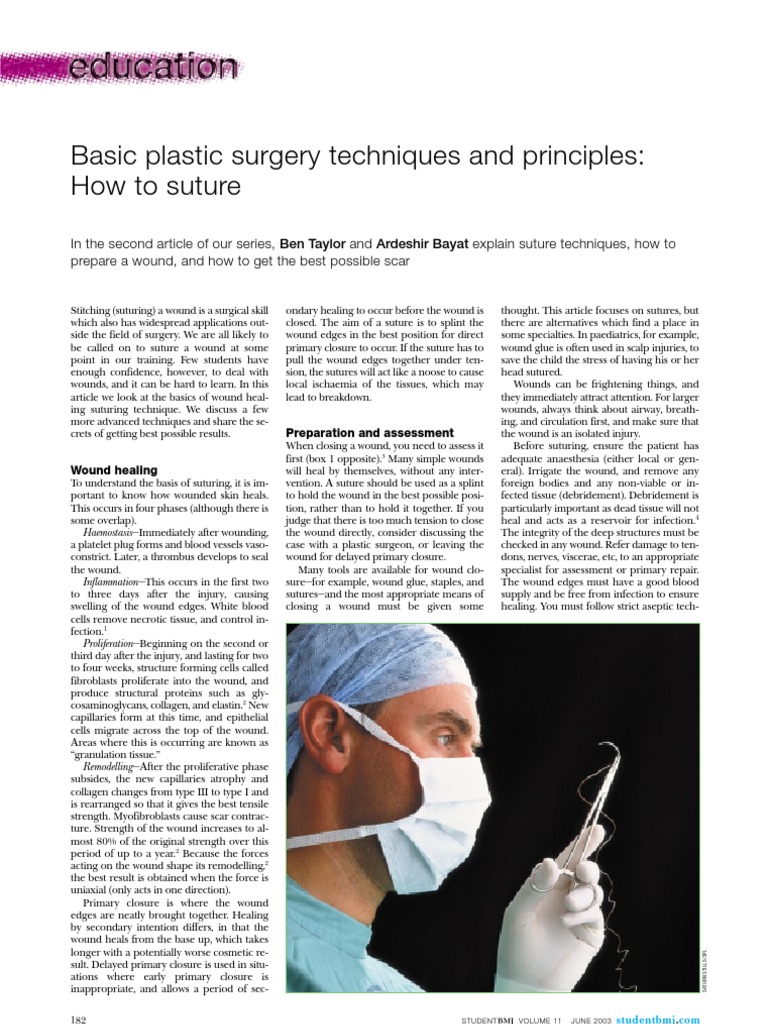 Basic Plastic Surgery Techniques and Principles: How To Suture | PDF ...