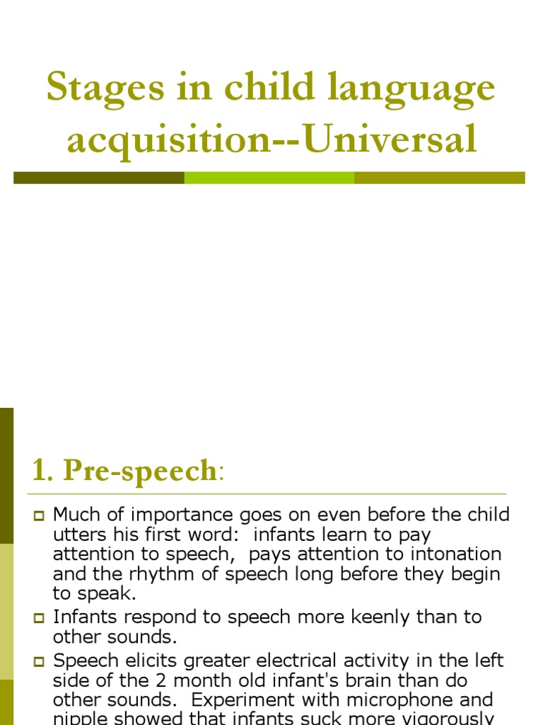 Stages in Child Language Acquistion - Universal | PDF | Language ...