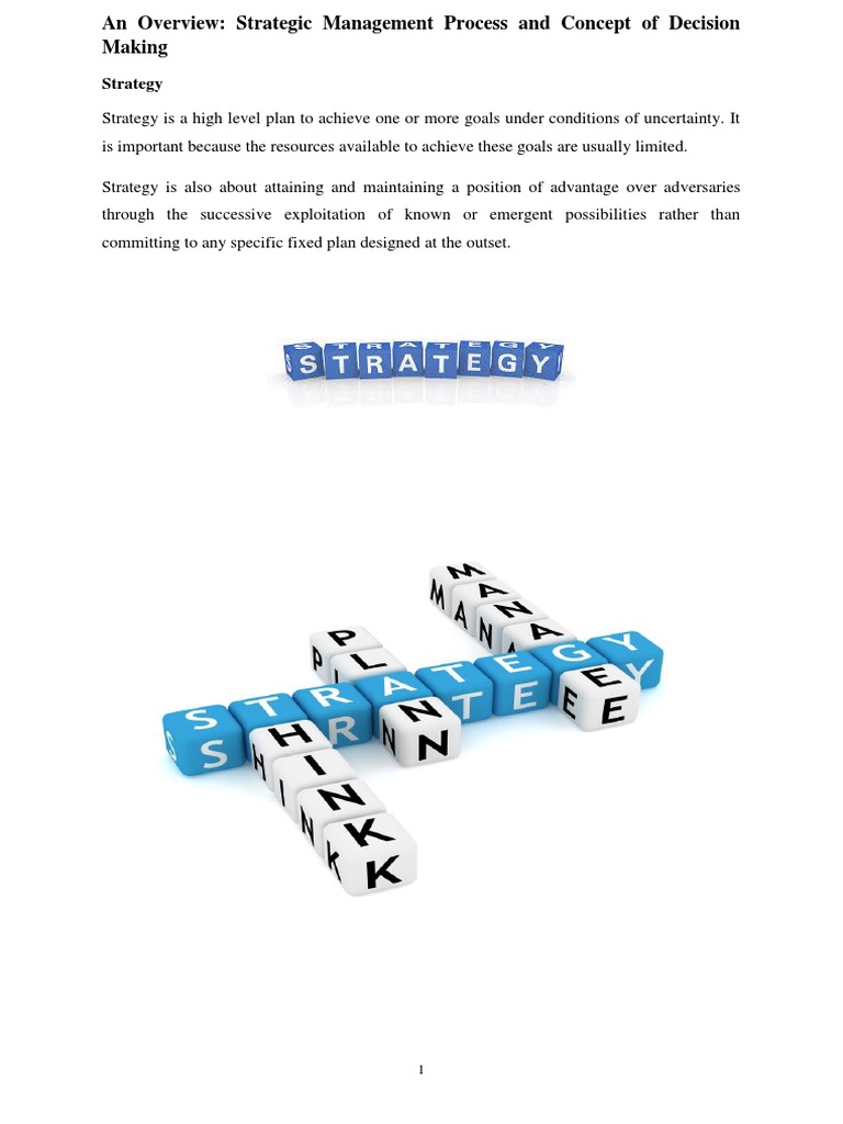 An Overview Strategic Management Process and Concept of Decision Making ...