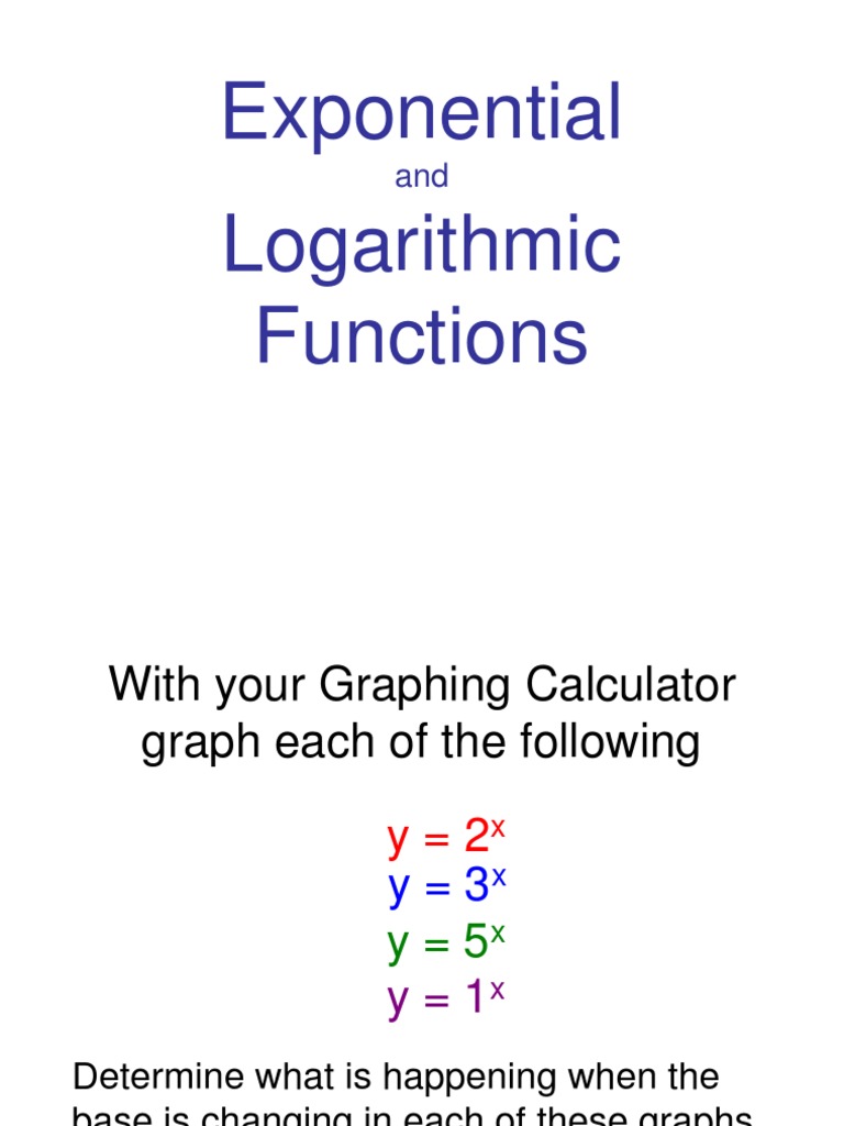 Exponential Logarithmic Guide Pdf Compound Interest Logarithm