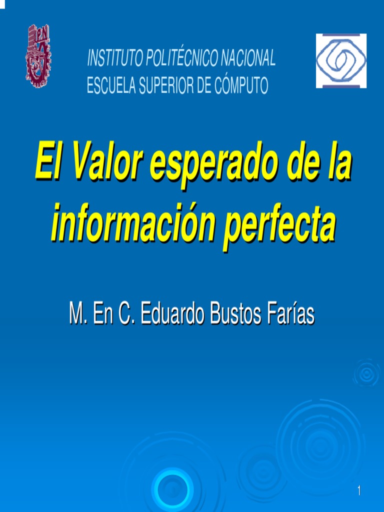 El Valor Esperado de La Informaci Ó N Perfecta | PDF
