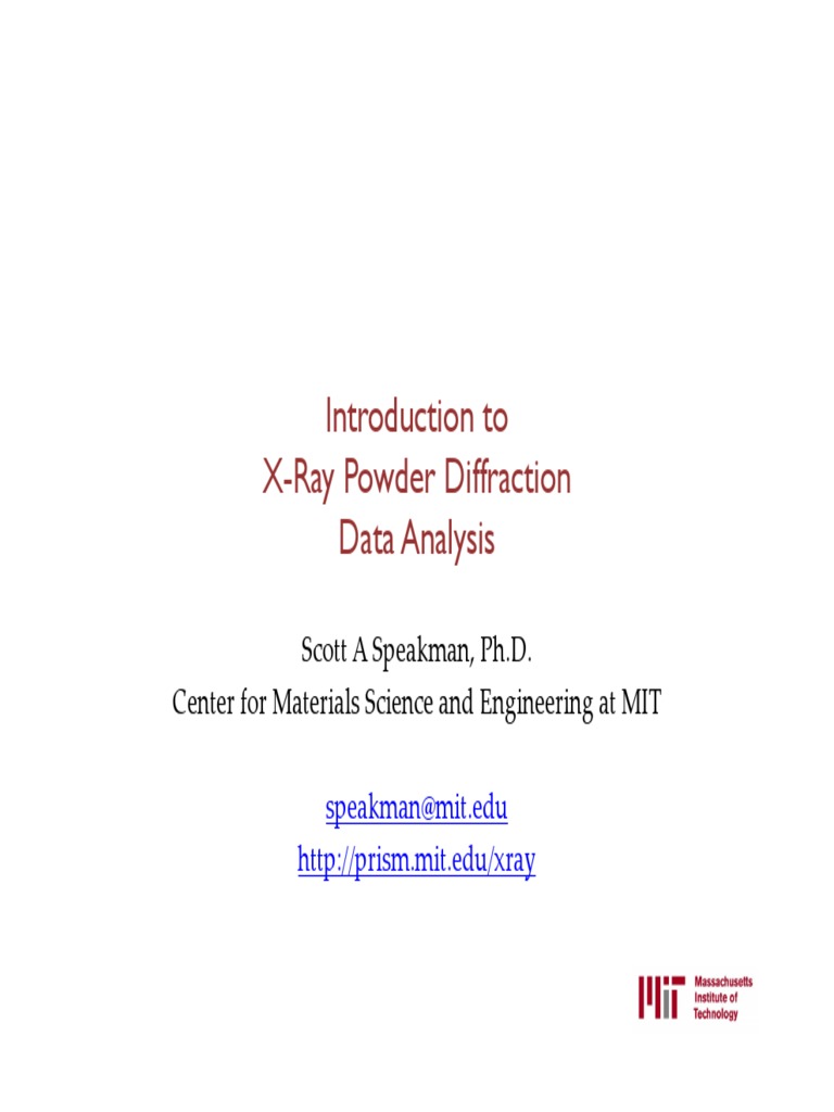 Introduction To XRPD Data Analysis PDF | PDF | X Ray Crystallography ...