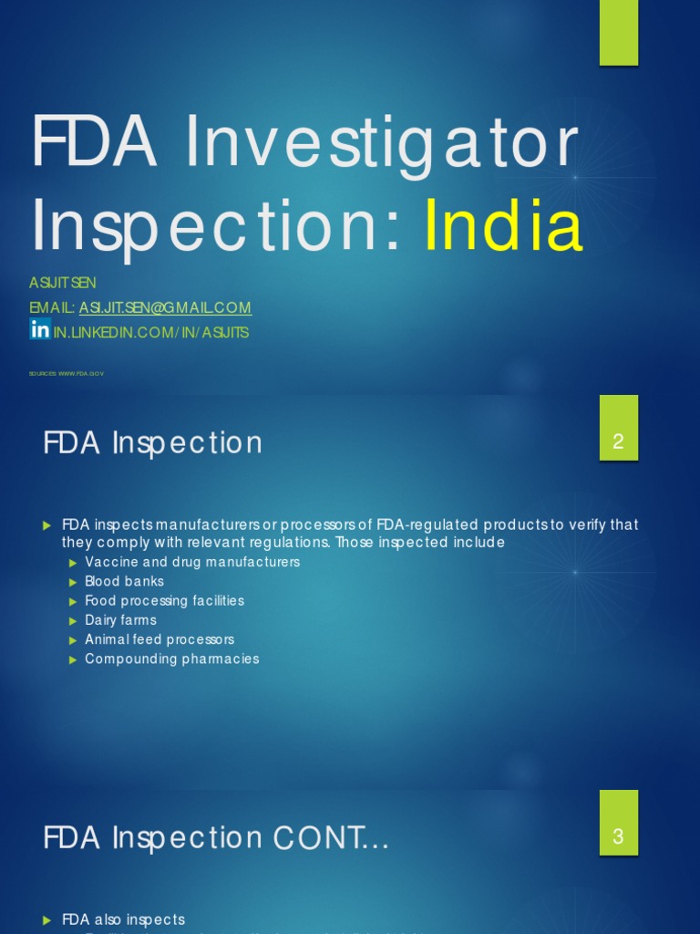 FDA Inspection in India (2005 - 2012) | PDF | Food And Drug ...