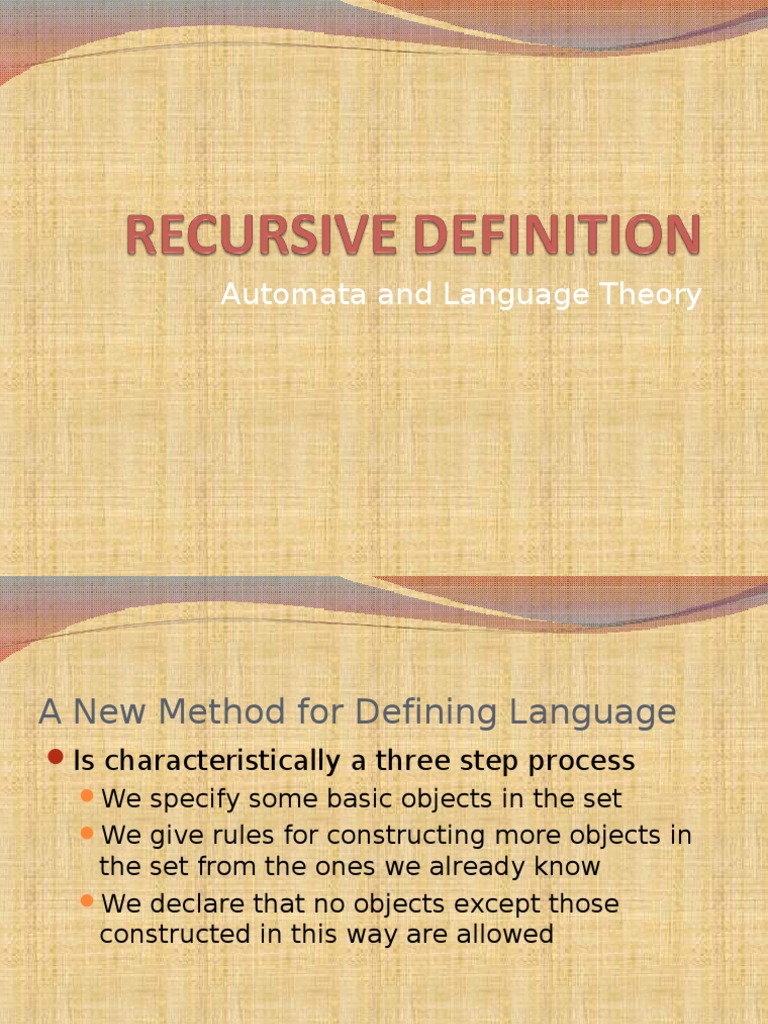 Recursive Language Definitions | PDF | Set (Mathematics) | Arithmetic