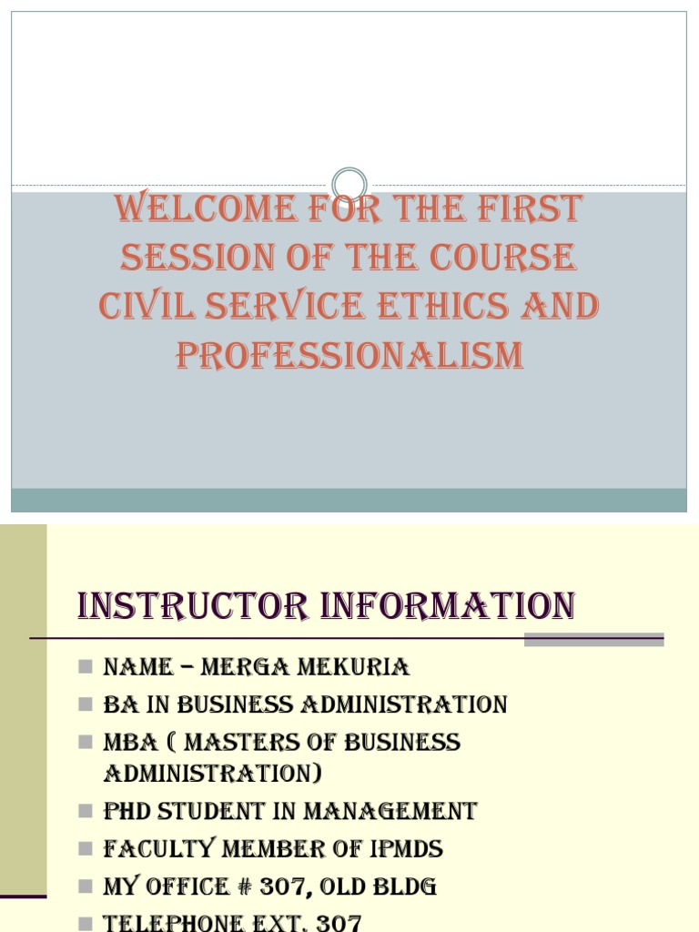 Civil Service Ethics and Professionalism | PDF | Virtue | Courage