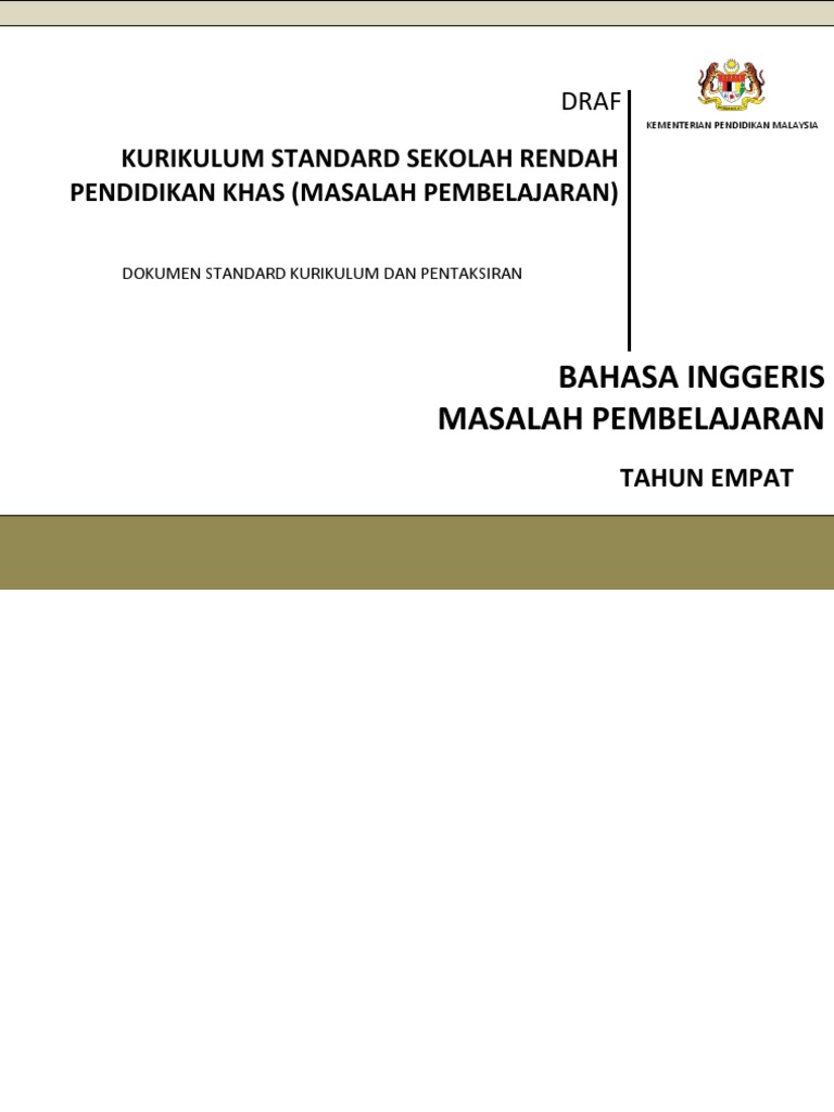 DSKP Bahasa Inggeris (Draf) PDF | PDF