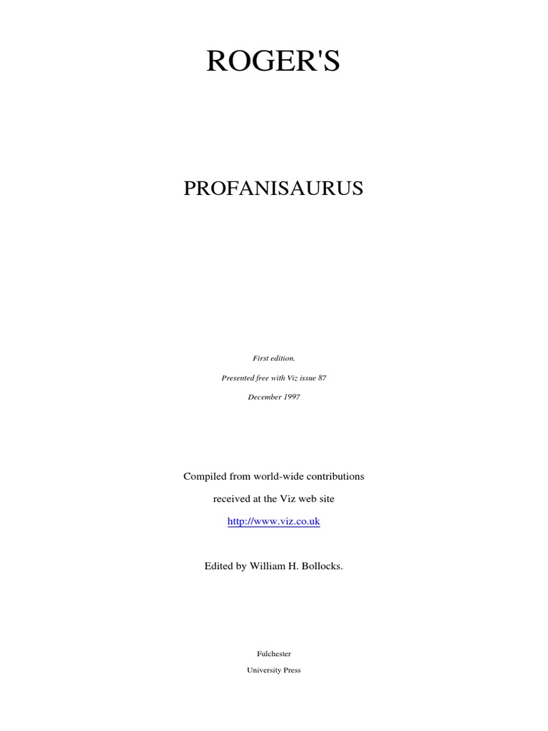 Roger's Profanisaurus | PDF | Masturbation