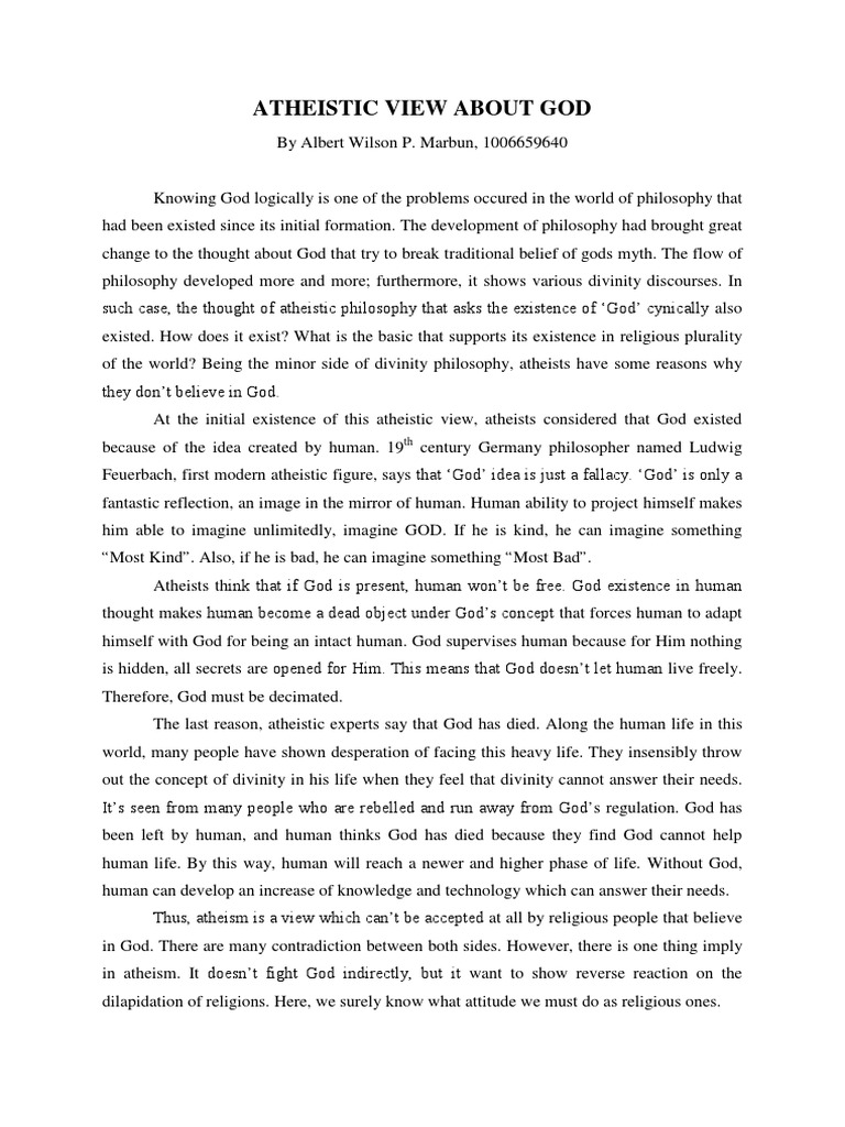 Atheistic Perspectives on God's Existence | PDF | Atheism | God