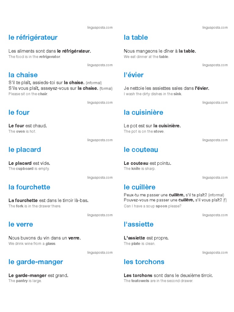 French Language Labels (Letter) - Download, Print and Learn! | PDF ...