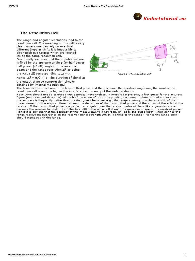Radar Basics - The Resolution Cell | PDF | Radar | Signal Processing