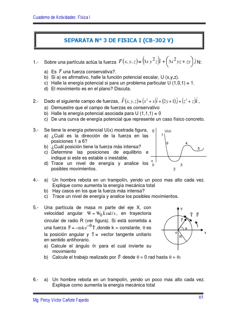 Separata N°3 - Trabajo y Energía | PDF | Fricción | Energía potencial