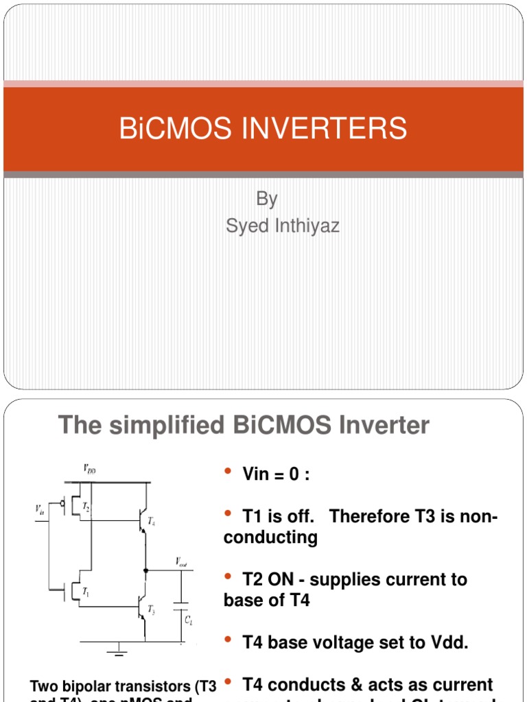 BICMOS INVERTERS.pptx | Power Inverter | Transistor