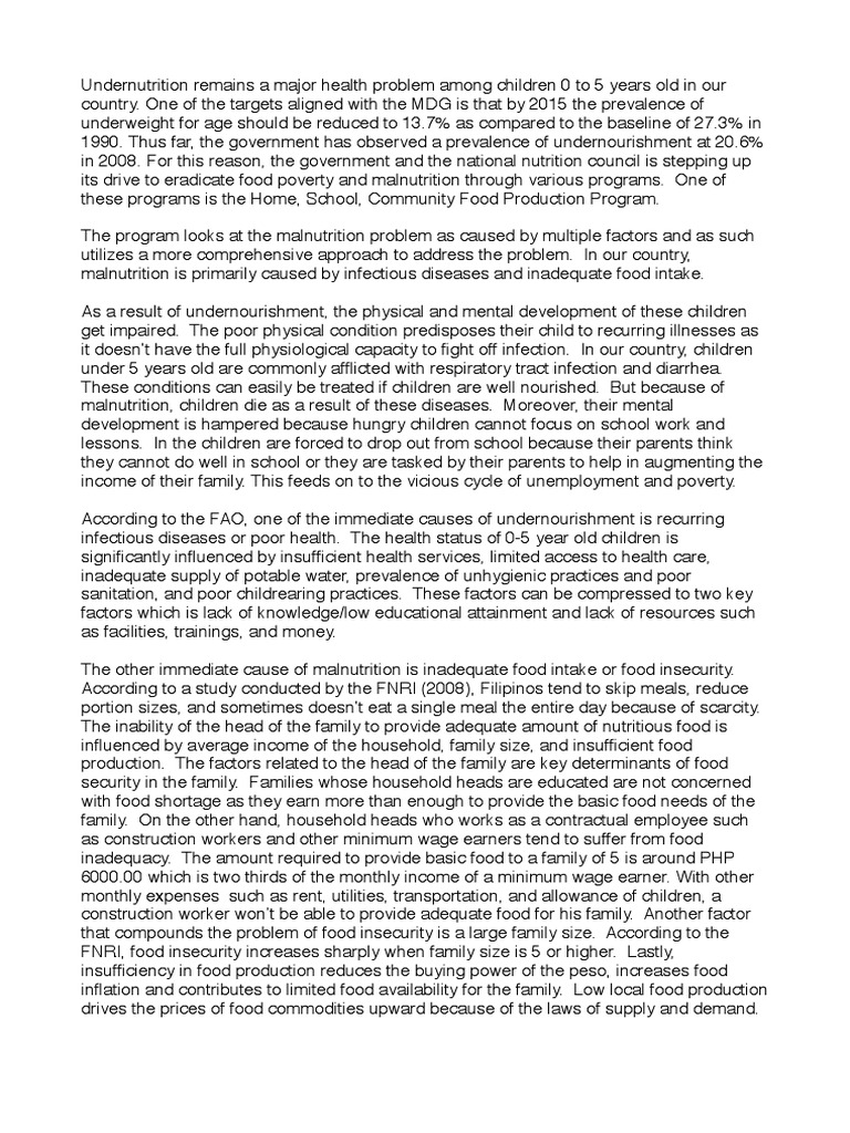 212 Problem Tree PDF | PDF | Malnutrition | Food Security