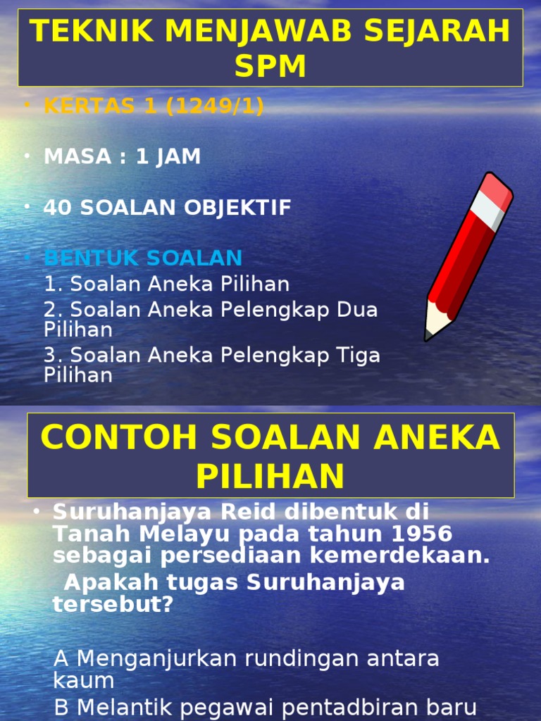 Powerpoint Ceramah Sejarah SPM 2008 | PDF