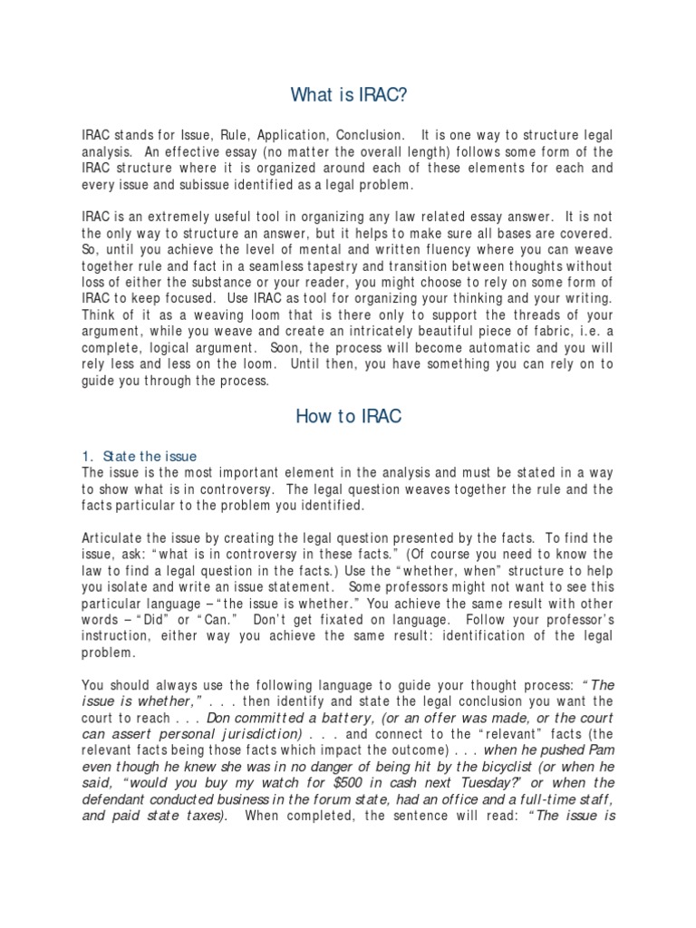 Understanding the IRAC Method in Law | PDF