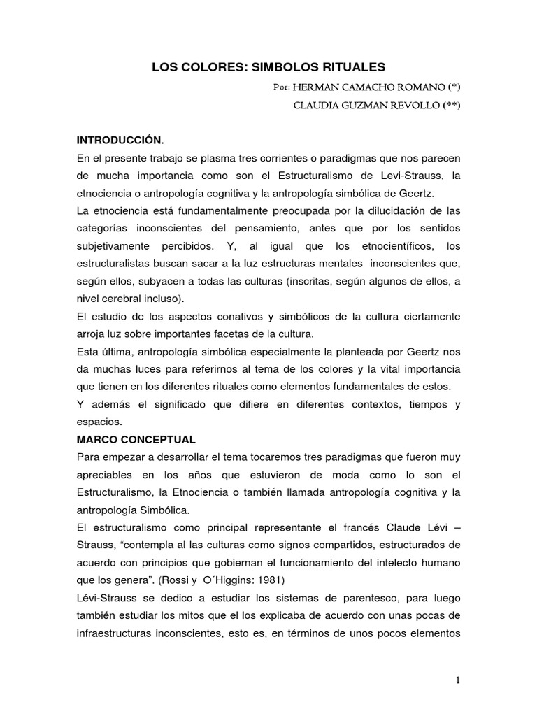 El-Color-Andino Como Ritual y Simbolos | PDF | Color | Antropología