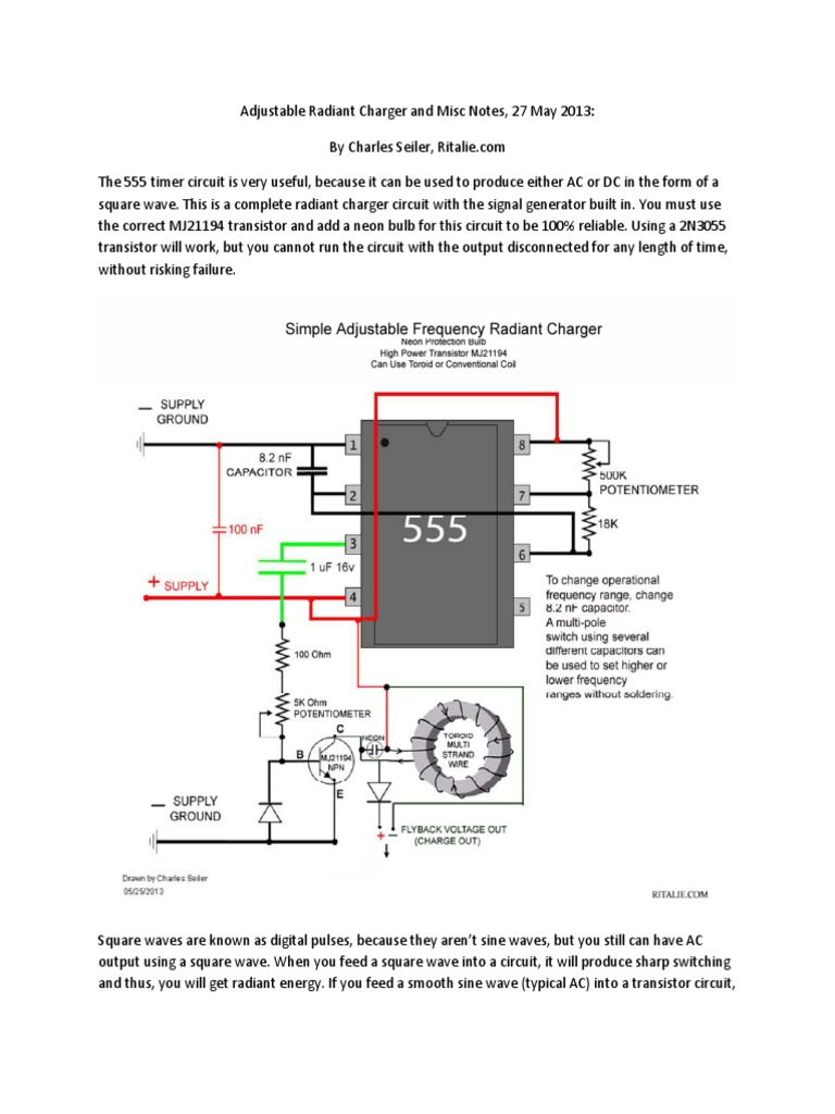 New Adjustable Frequency Radiant Charger PDF | PDF | Inductor | Battery ...
