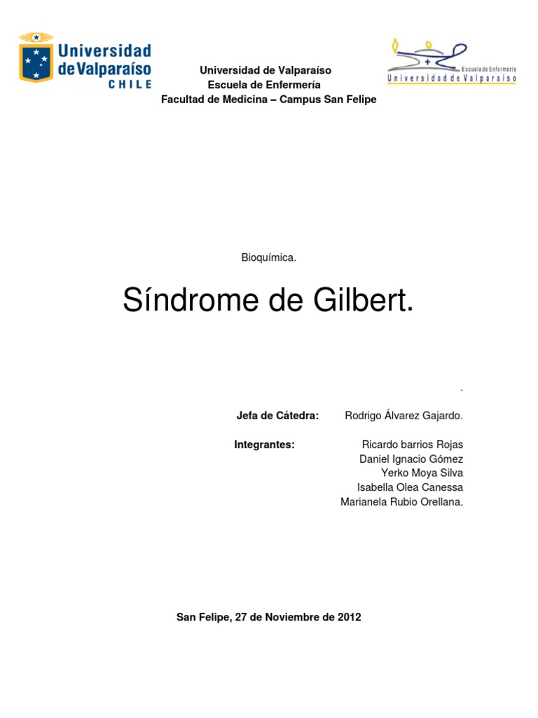 Sindrome de Gilbert 2.0 | PDF | Hígado | Trastorno genético