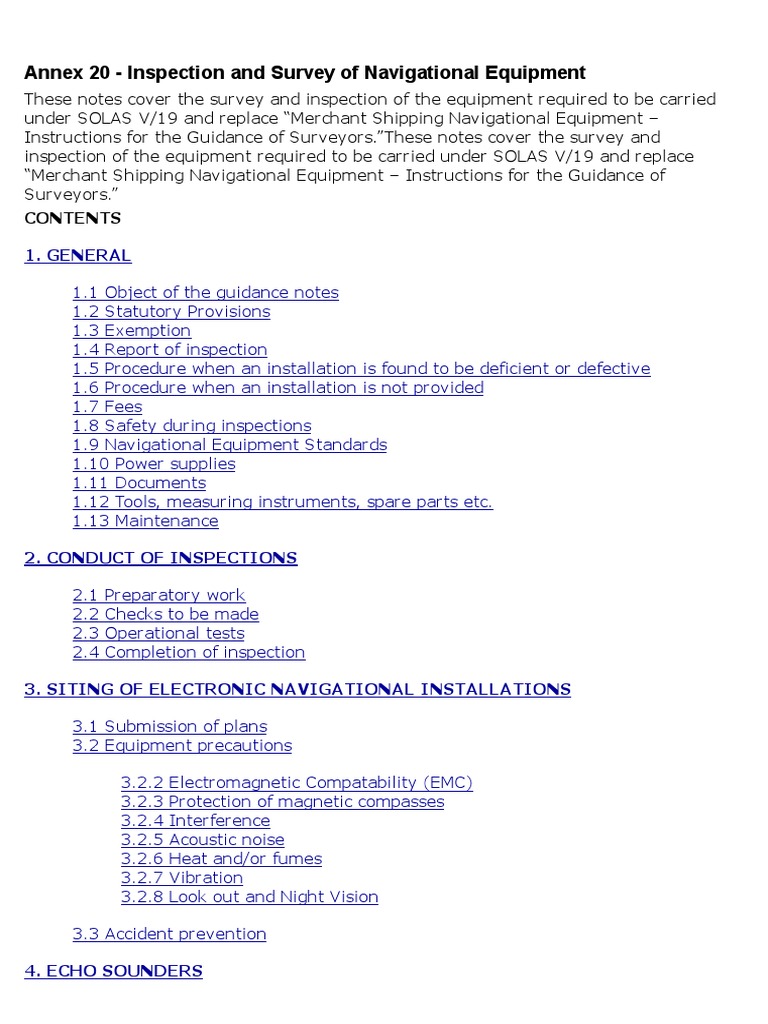 UK INTERPRETATION Solas Chapter V - Annex 20 - Inspection and Survey of ...