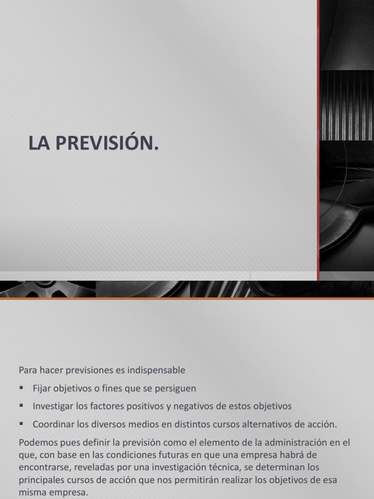 Definición y Principios de Previsión | PDF | Cuestionario | Certeza