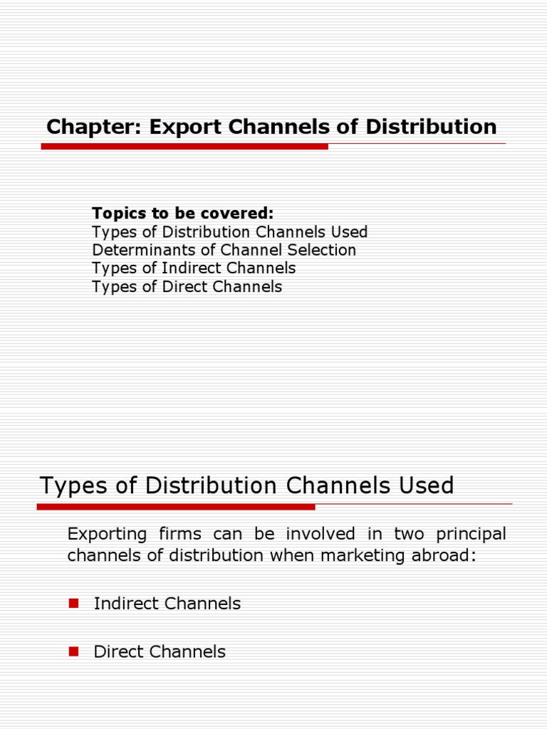 4.export Channels of Distribution | PDF | Exports | Distribution (Business)