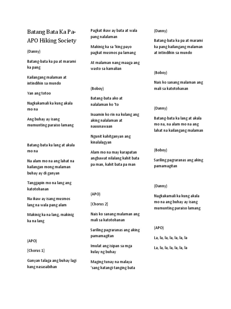 Batang Bata Ka Pa | PDF