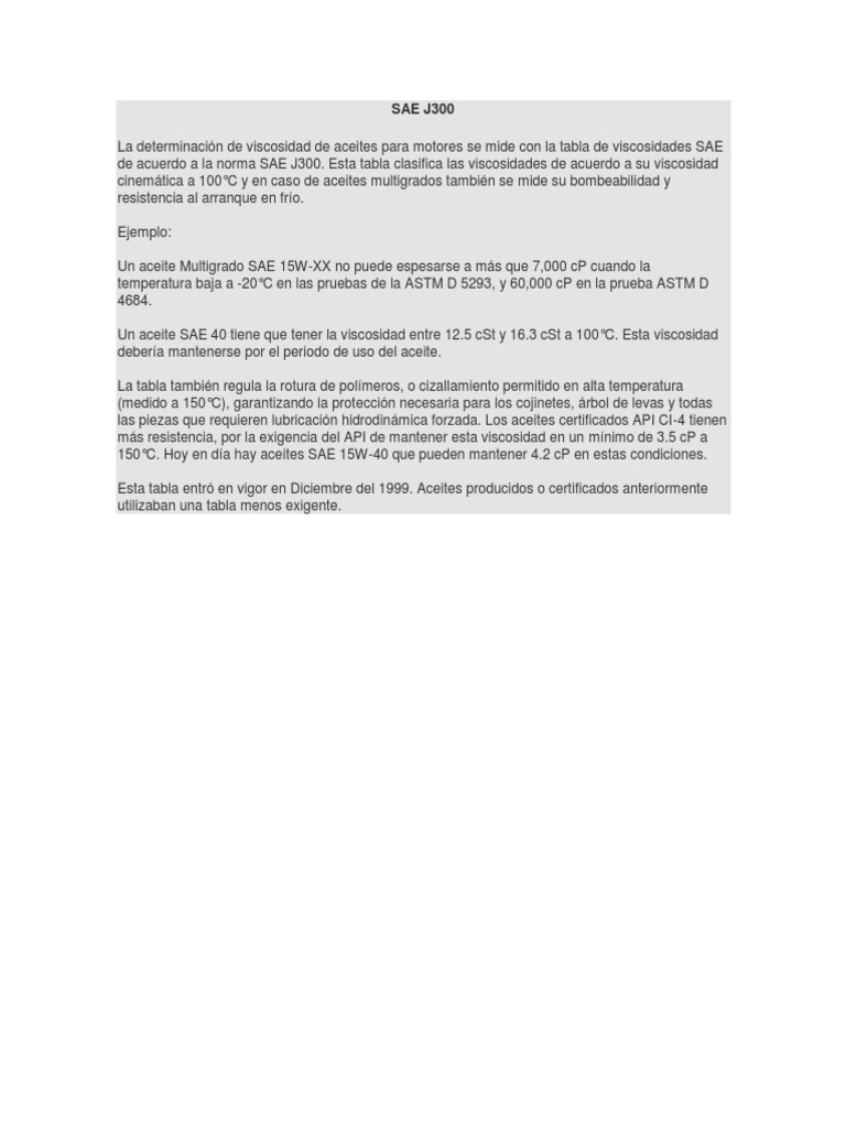 SAE J300 | Lubricante | Ingeniería mecánica