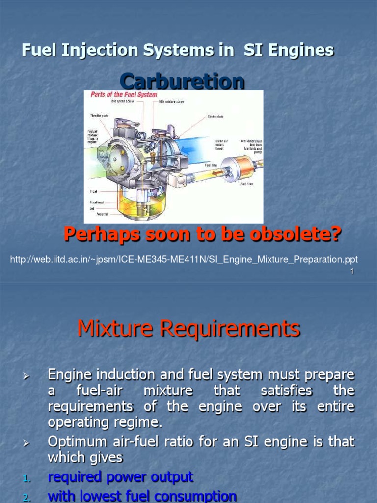 S.I. Engine Mixture Preparation | PDF | Fuel Injection | Internal ...