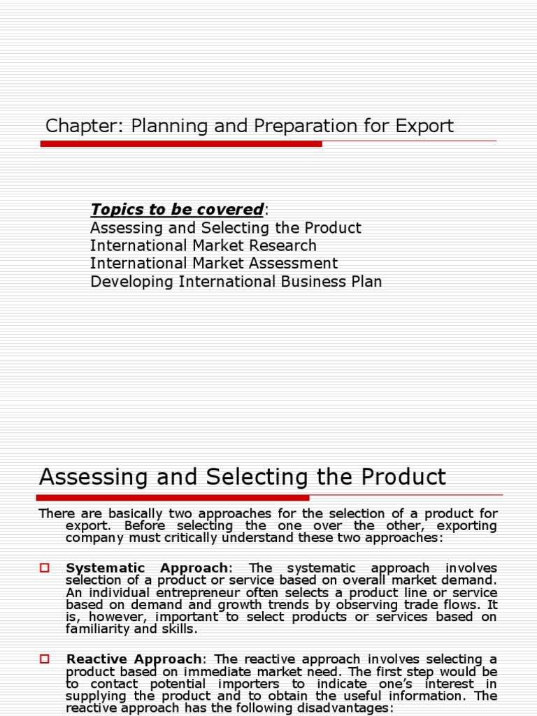 Planning and Preparation For Export | PDF | Competition | Business Plan