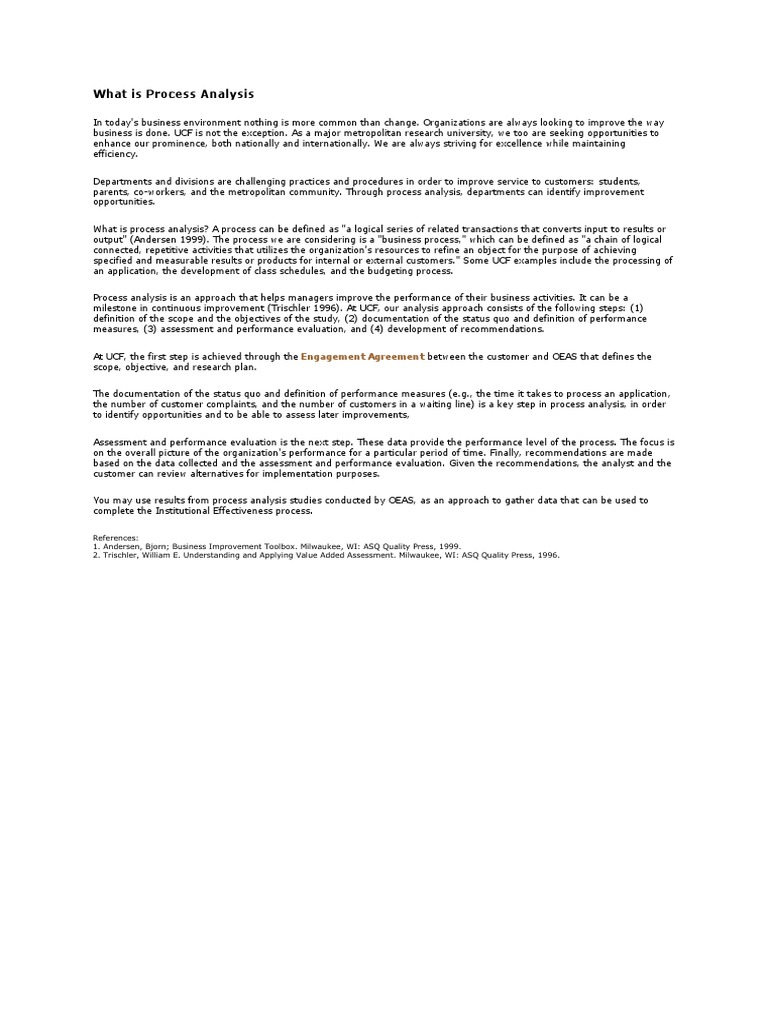 What Is Process Analysis | PDF | Business Process | Evaluation