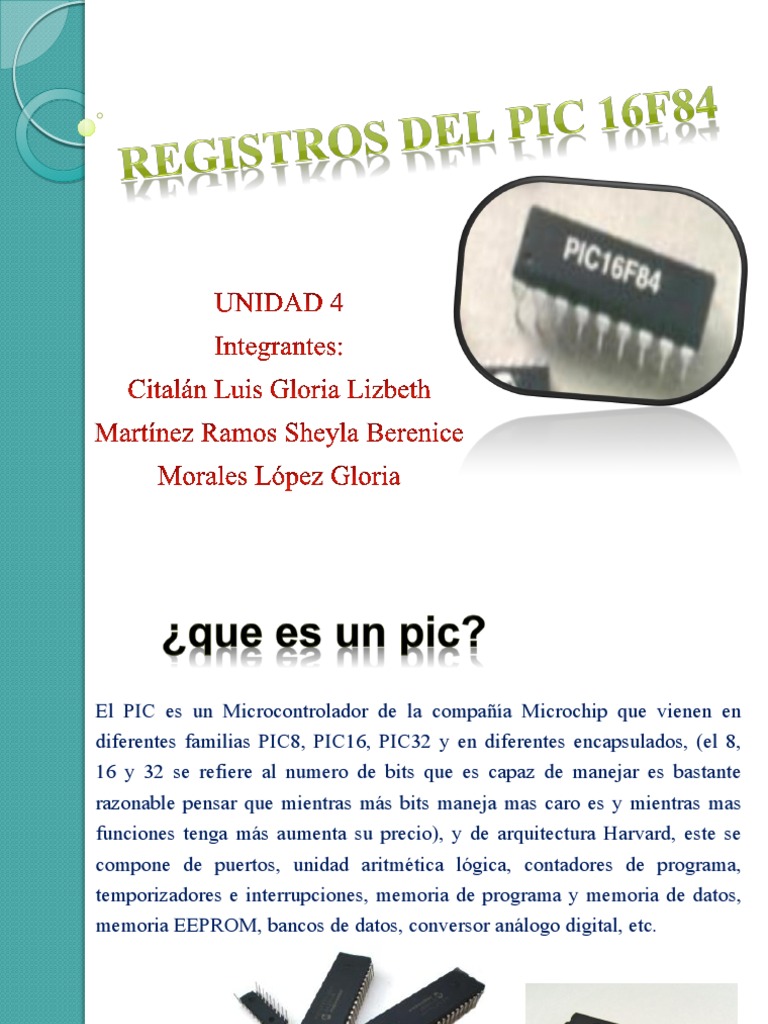 Registros Del Pic 16f84 | PDF | Microcontrolador Pic | Microcontrolador