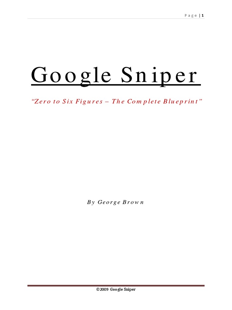 Google Sniper | PDF | Niche Market | Search Engine Optimization