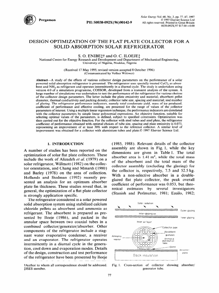 32-Design Optimization of The Flat Plate Collector A PDF | PDF ...