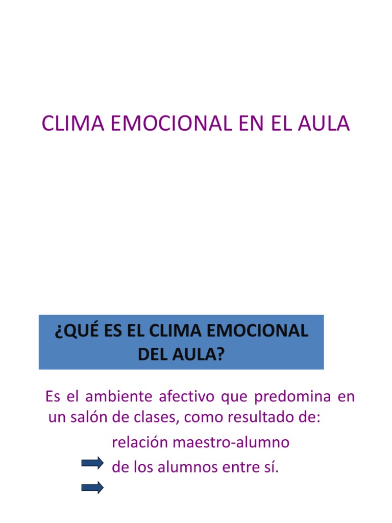 Clima Emocional en El Aula | Las emociones | Autosuperación