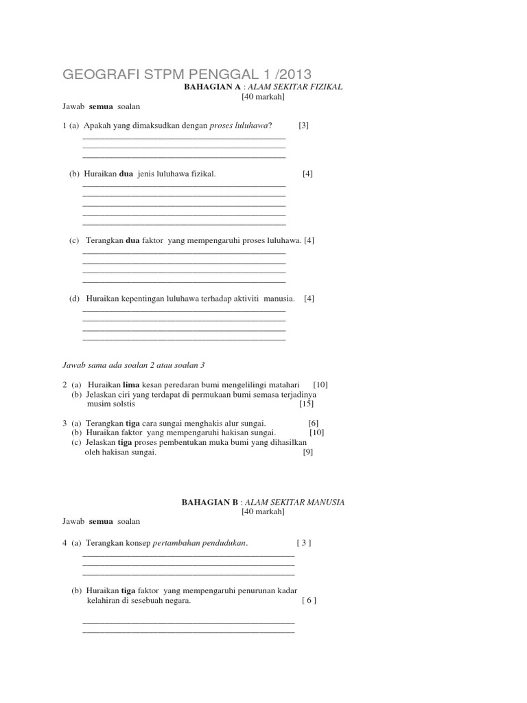 Geografi STPM Penggal 1 | PDF