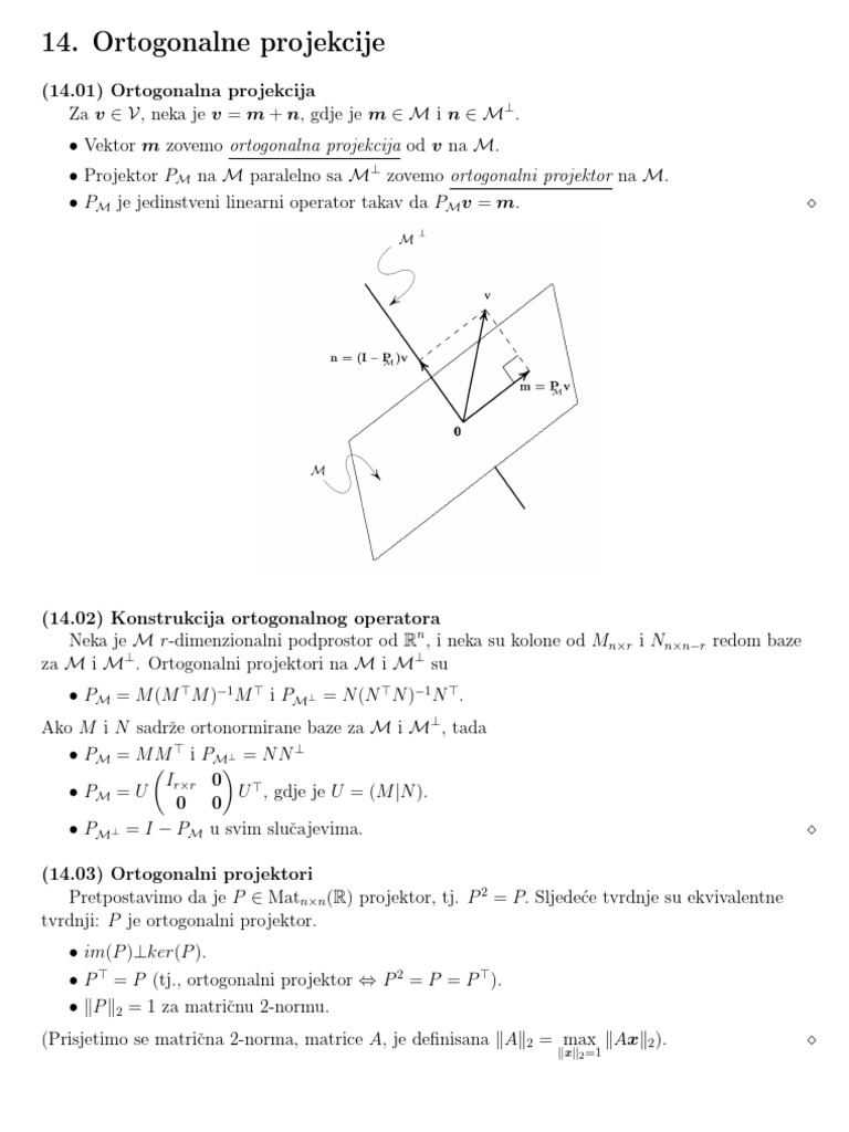 14 Ortogonalne Projekcije | PDF