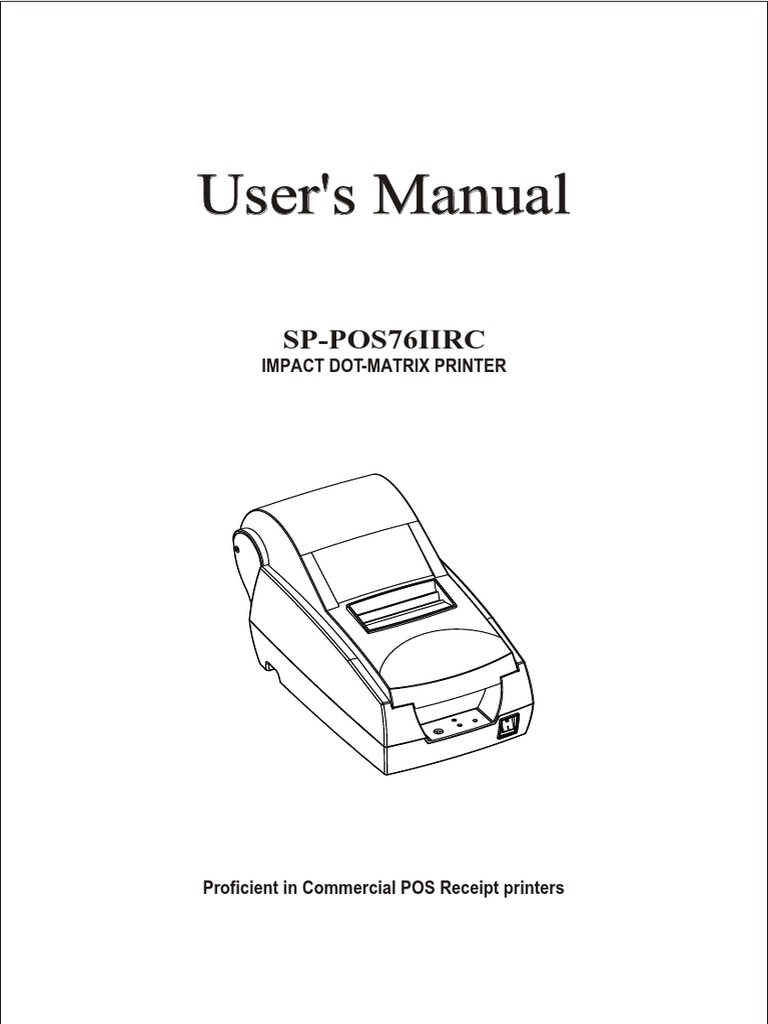 Sp-Pos76iirc User's Manual | PDF | Printer (Computing) | Electrical Connector