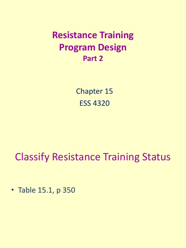 Resistance Training Program Design | PDF | Career & Growth | Wellness