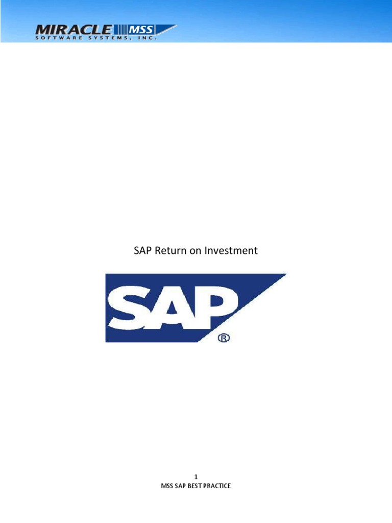SAP Return On Investment | PDF | Return On Investment | Inventory